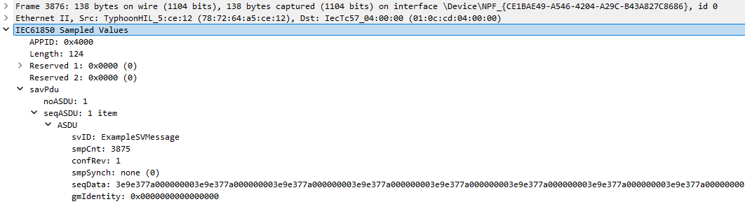 IEC 61850 Sampled Values protocol