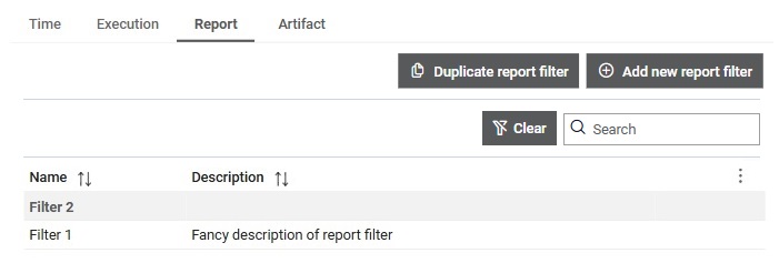 Report filters