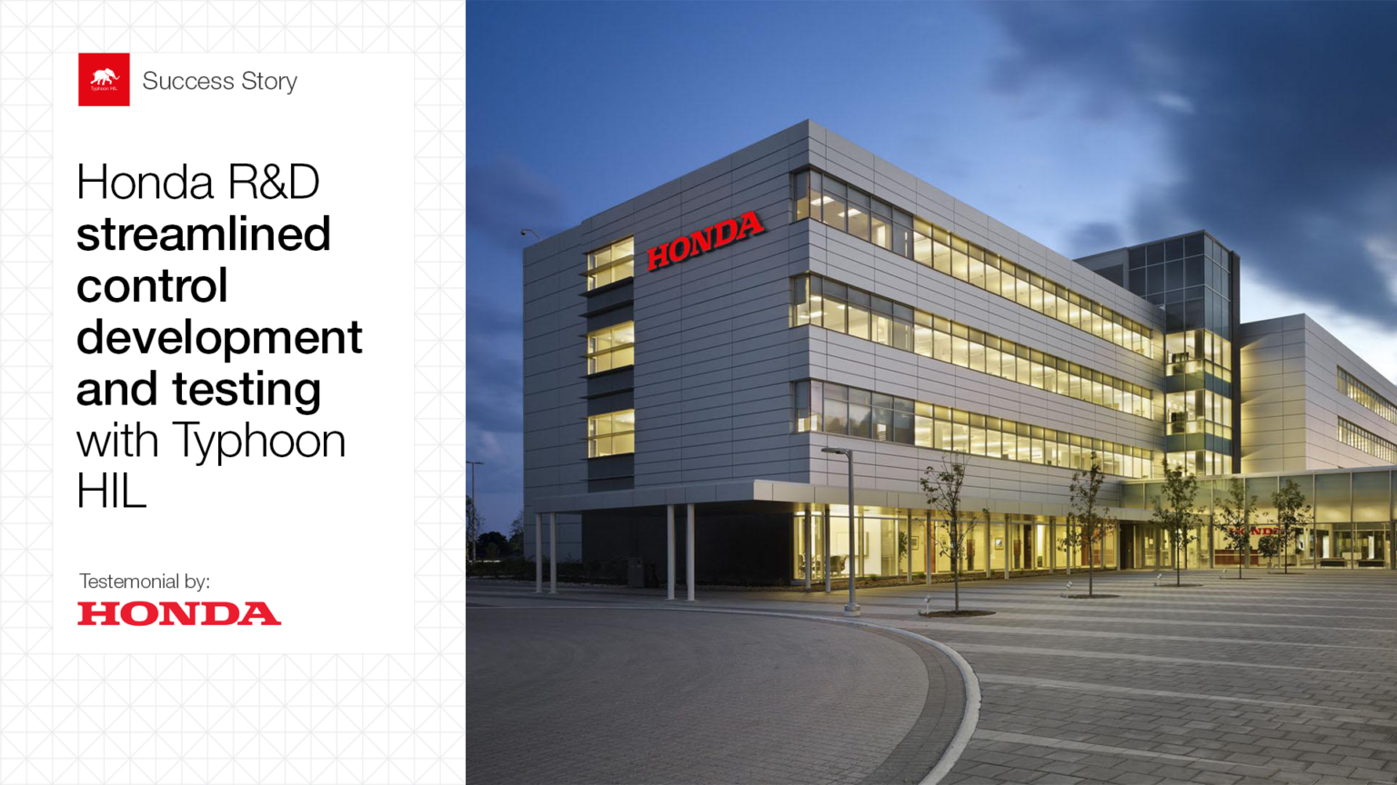 Honda streamlines control development and testing - Typhoon HIL